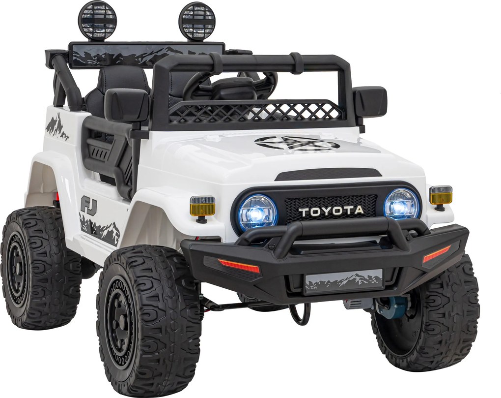Ramiz Elektrické autíčko Toyota FJ Cruiser bílé + ovladač + pohon 4x4 + LED a audio + EVA kola + plynulý rozjezd
