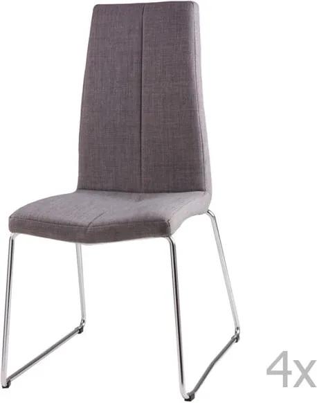Sada 4 světle šedých jídelních židlí sømcasa Aora