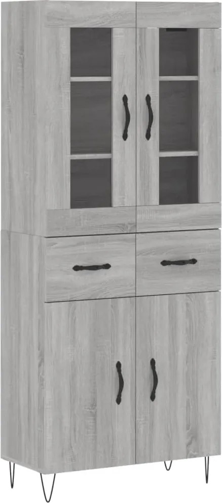 Skříň highboard šedá sonoma 69,5 x 34 x 180 cm kompozitní dřevo 3198567