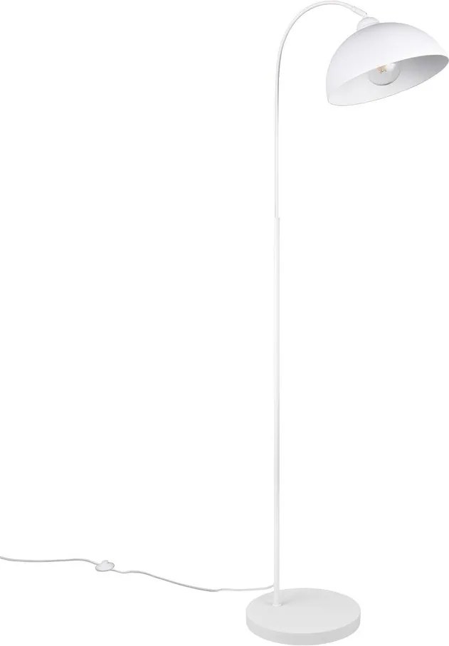 Bílá stojací lampa s kovovým stínidlem (výška 170 cm) Sierra – Reality