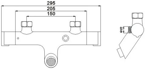 Vanová termostatická baterie MEXEN KAI s vývodem na sprchu - černá, 77300-70