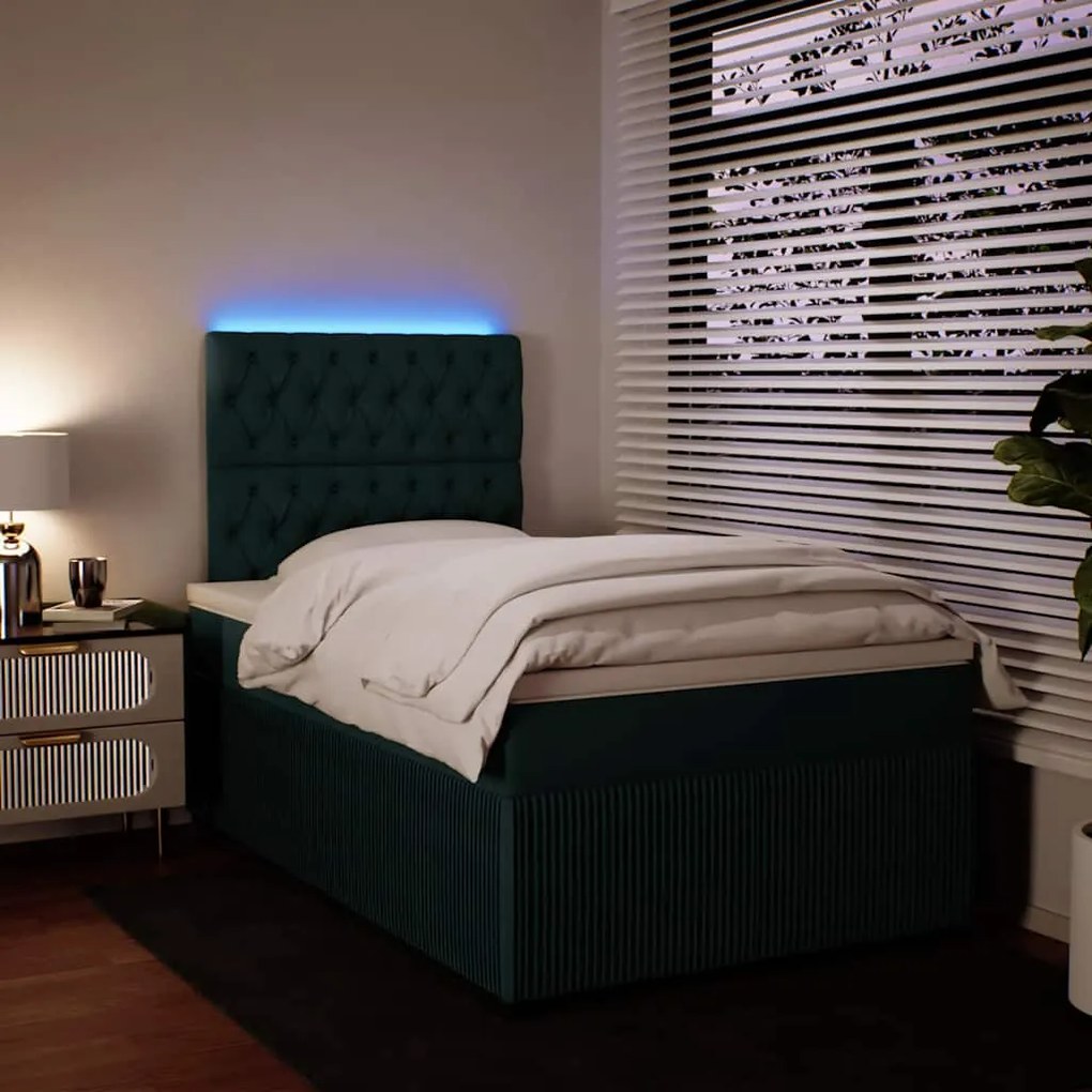 Box spring postel s matrací tmavě zelená 120 x 200 cm samet 3294619