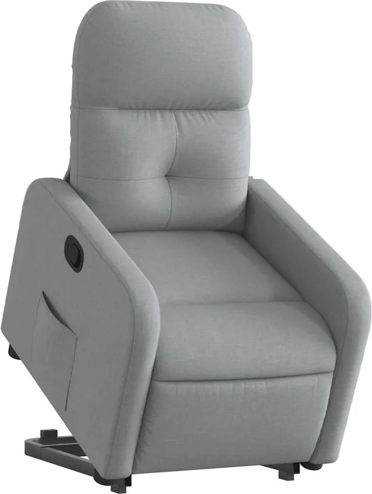 Zvedací polohovací křeslo světle šedé textil 3206795