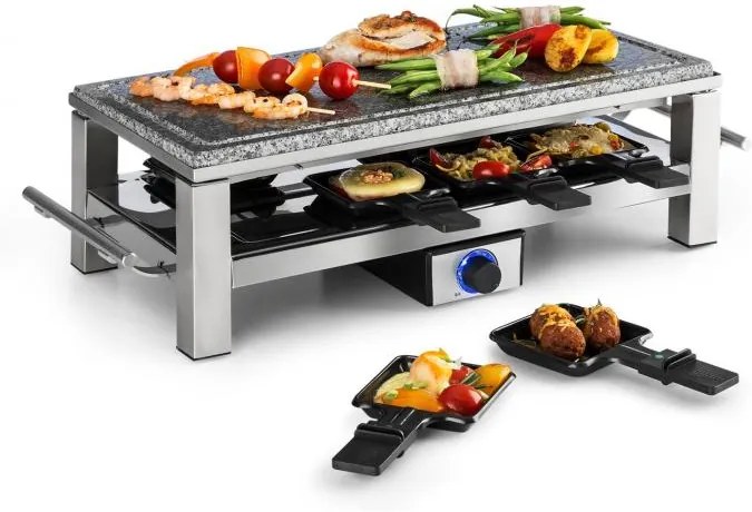 Klarstein Schmelzlette Raclette 1500 W, deska z přírodního kamene, konstrukce z ušlechtilé oceli