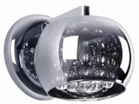 Zumaline Nástěnné svítidlo CRYSTAL 01D | Ø22cm, kouřové sklo, chrom | Zuma Line (W0076-01D-F4FZ)
