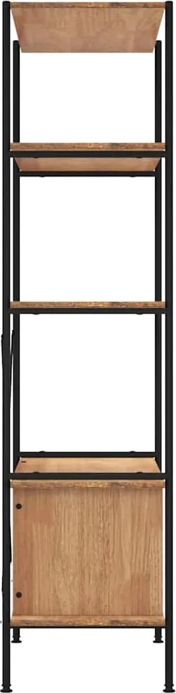 5patrový policový regál se skříňkou 80x40x163cm ocel a kompozit 336355