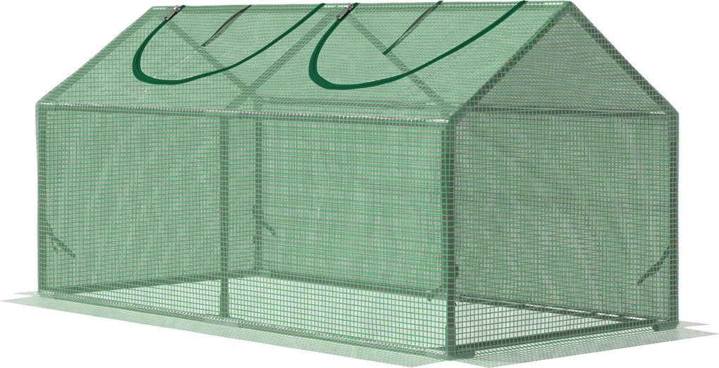 Outsunny Polyethylenový skleník s oknem PE - Skleník na rajčata s chladicím rámem 120 x 60 x 60 cm Zelený | Aosom