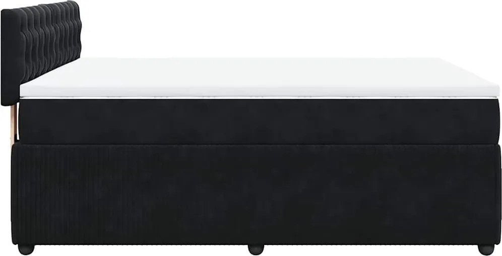 Box spring postel s matrací černá 140x200 cm samet 3290066