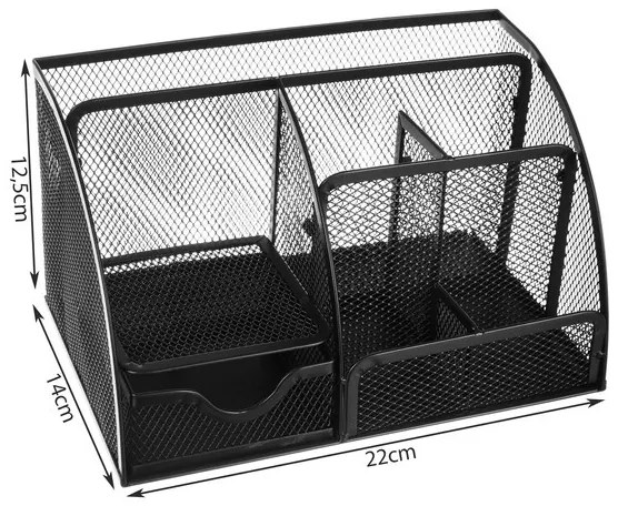 Iso Trade Organizér na psací stůl - 6 přihrádek - černý