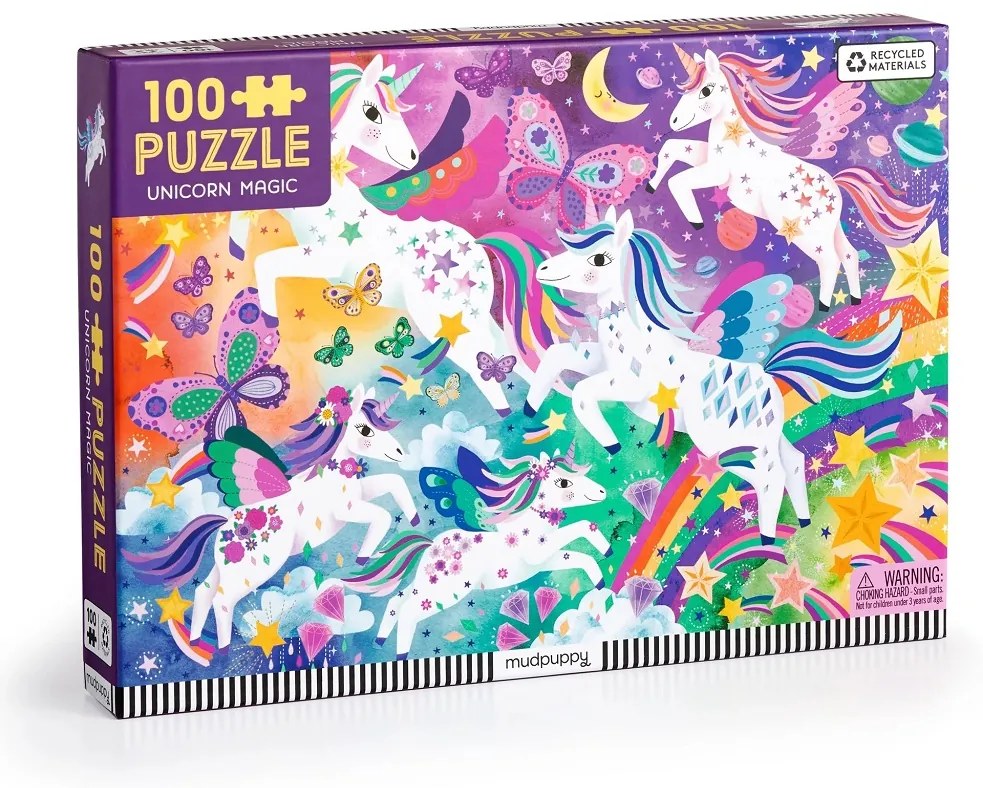 Mudpuppy Puzzle Kouzelní jednorožci 100 dílků