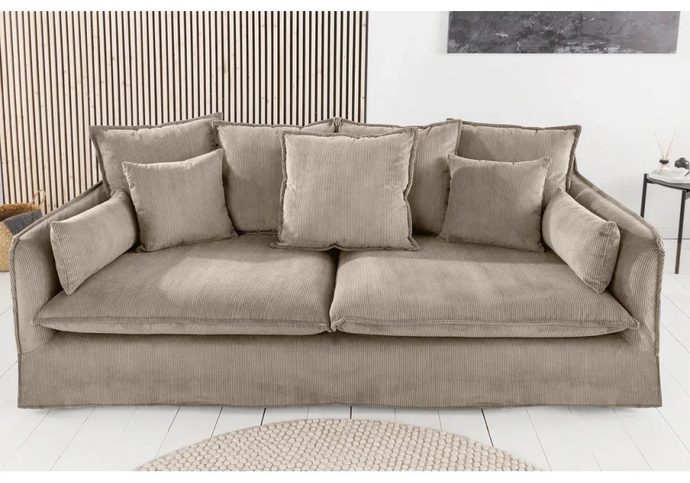Massive home | Pohovka HEAVEN 200cm 3místná pružinová s odnímatelným potahem, šedozelená