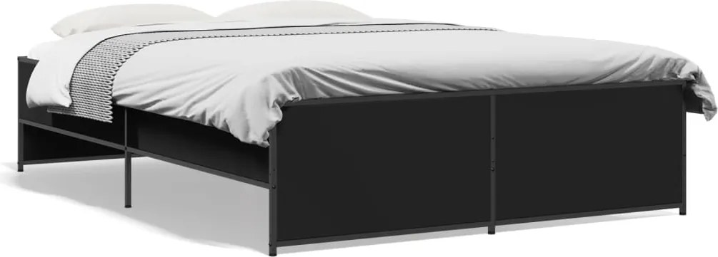 Rám postele černý 120 x 190 cm kompozitní dřevo a kov 3279907