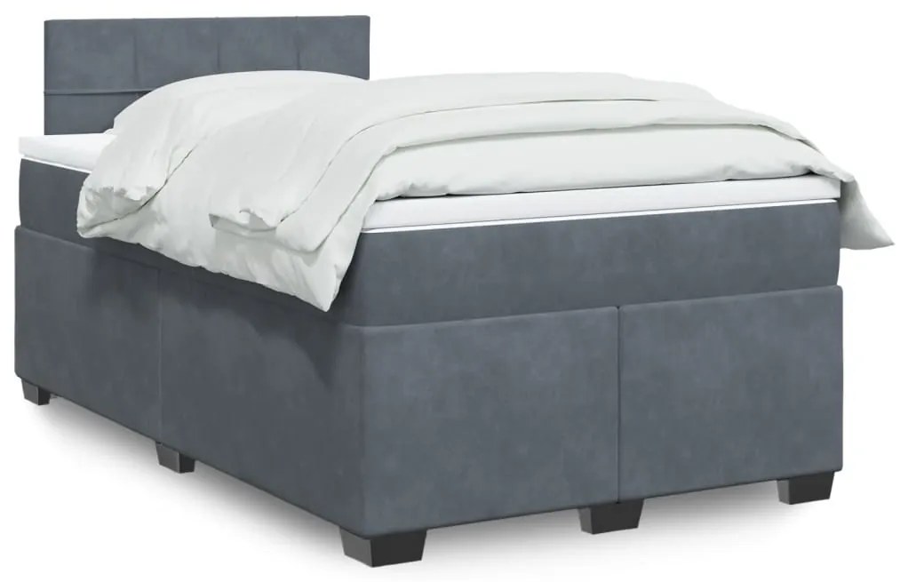 Box spring postel s matrací tmavě šedý 120x190 cm samet 3288559