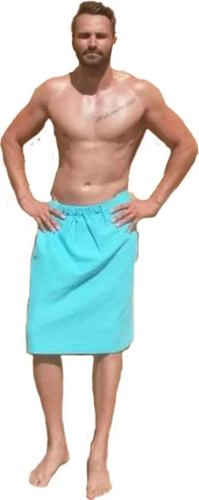Saunovací kilt pánský modrý