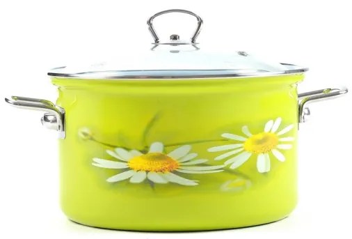 BELIS Smaltovaný hrnec se skl. poklicí DAISY 18 cm/2,6l