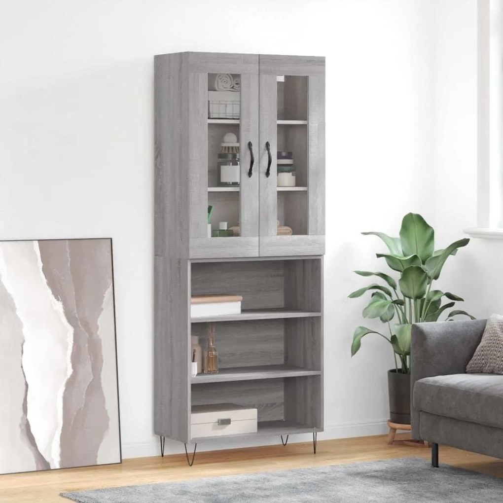 vidaXL Skříň highboard 69,5 x 34 x 180 cm kompozitní dřevo [3198759] Barva: Černá