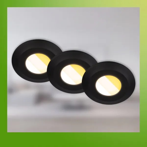 Briloner 7589035-SADA 3xLED Stm koup podh svíti KLIRA LED/4,9W/230V IP44 černá