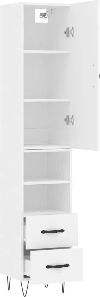 Skříň highboard bílá 34,5 x 34 x 180 cm kompozitní dřevo 3198945