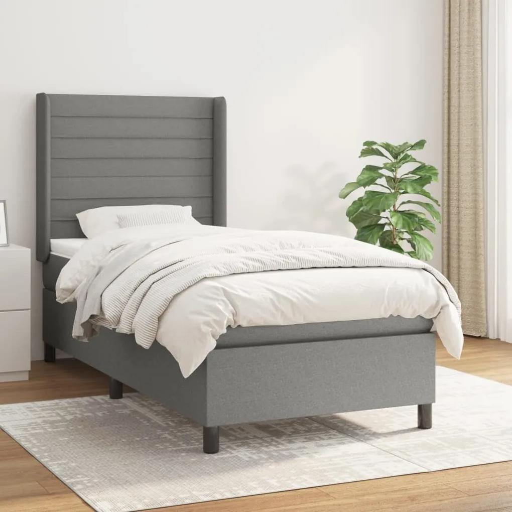 vidaXL Box spring postel s matrací 90x190 cm textil [3131478] Barva: Černá