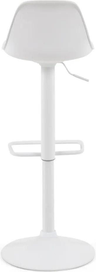 Matně bílá barová židle s nastavitelnou výškou z imitace kůže (výška sedáku 60 cm) Orlando-T – Kave Home
