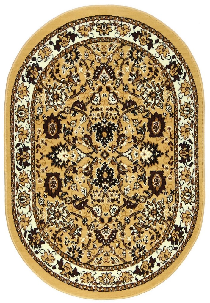 Sintelon, Kusový koberec Teheran Practica 59/EVE ovál, 200x290, béžová, chodba / předsíň