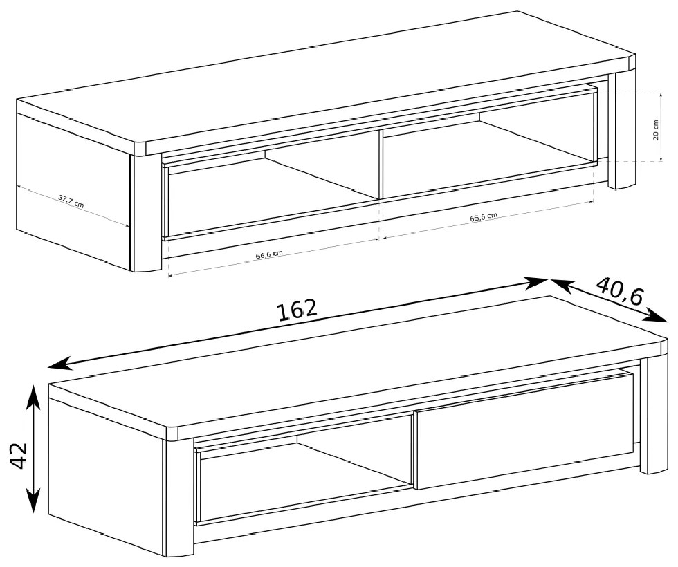 Obývací stěna LIVINIO | 5 dílů | 232,5 cm + 144 cm + 110x63 cm | sestava B | V CENĚ LED LIŠTY | ribbeck/bílá lesk