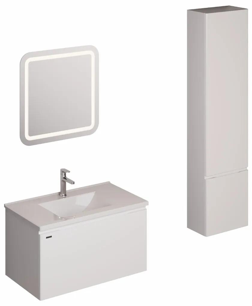 Koupelnová sestava s umyvadlem včetně umyvadlové baterie, vtoku a sifonu Naturel Ancona bílá KSETANCONA17