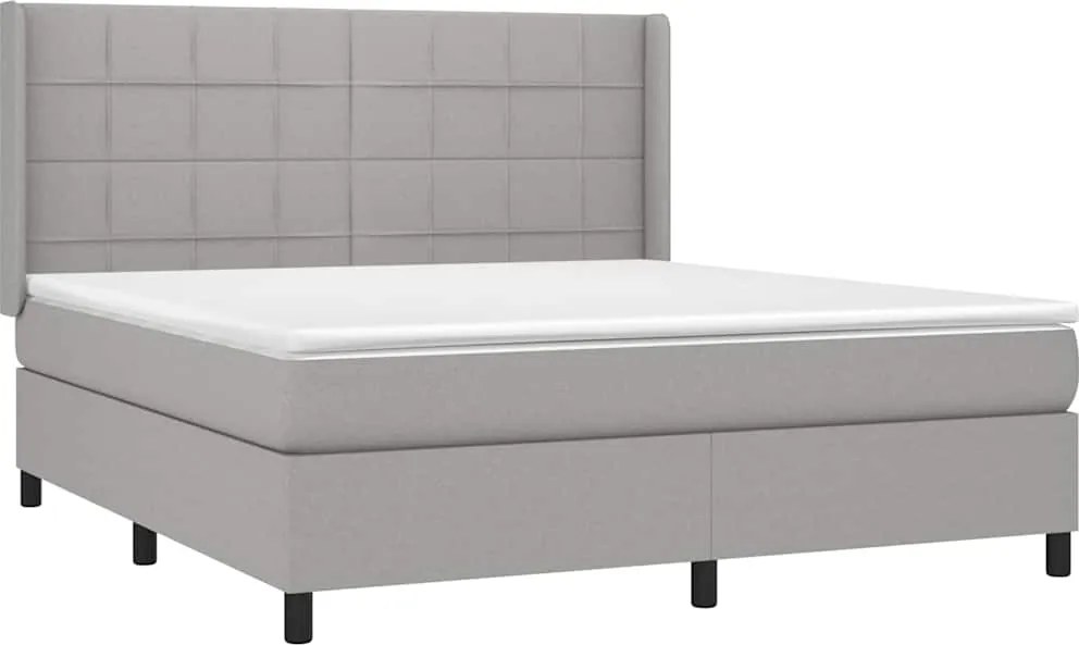 Box spring postel s matrací světle šedá 160 x 200 cm textil 3131441