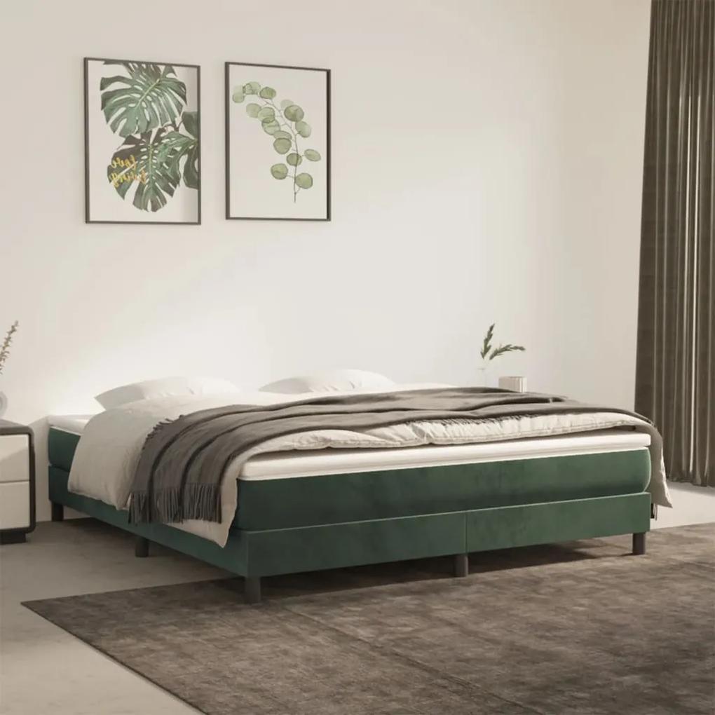 Box spring postel s matrací tmavě zelená 180x200 cm samet,  3144348