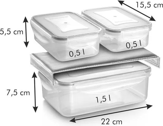 TESCOMA Termobrašna FRESHBOX, se 3 dózami, antracitová