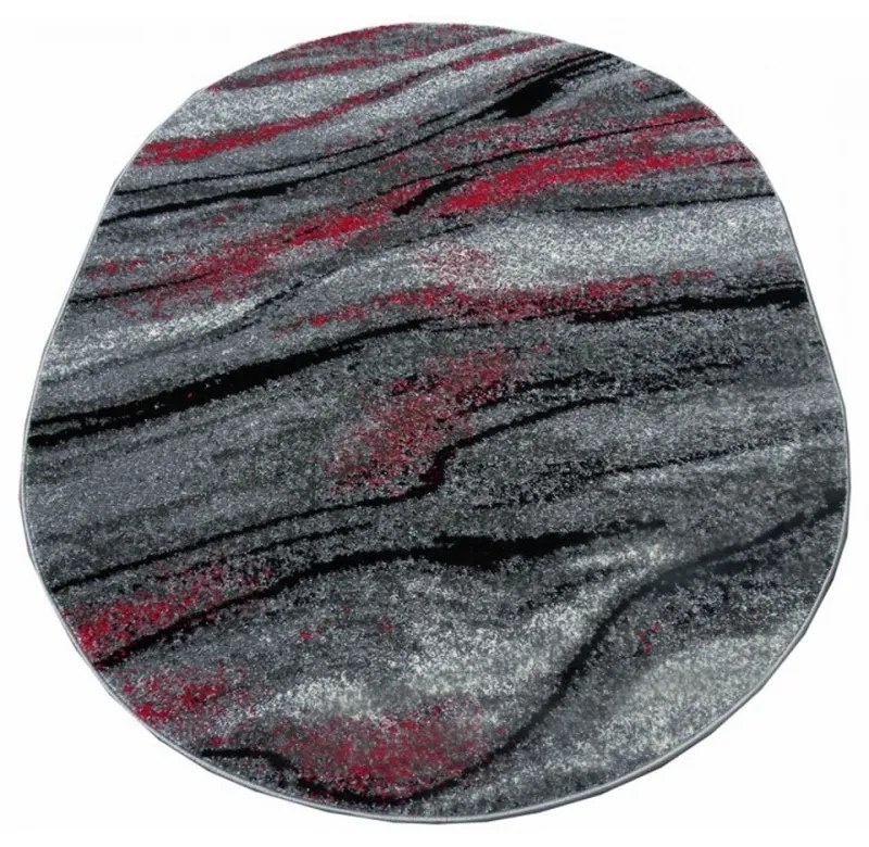 Kusový koberec Elmo 2 šedočervený ovál, Velikosti 140x190cm