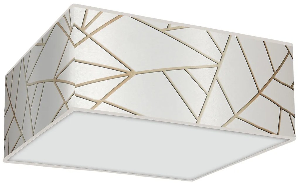 Stropní svítidlo Ziggy Square, 1x bílé/zlaté textilní stínítko, (bílé plexisklo), (50 cm)