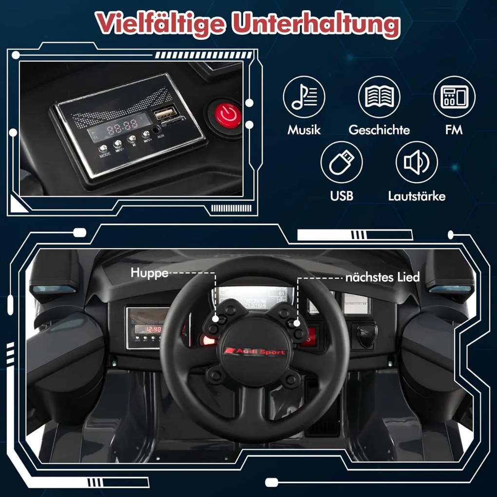 Costway Audi elektrické auto pro děti 12 V elektrické dětské auto s dálkovým