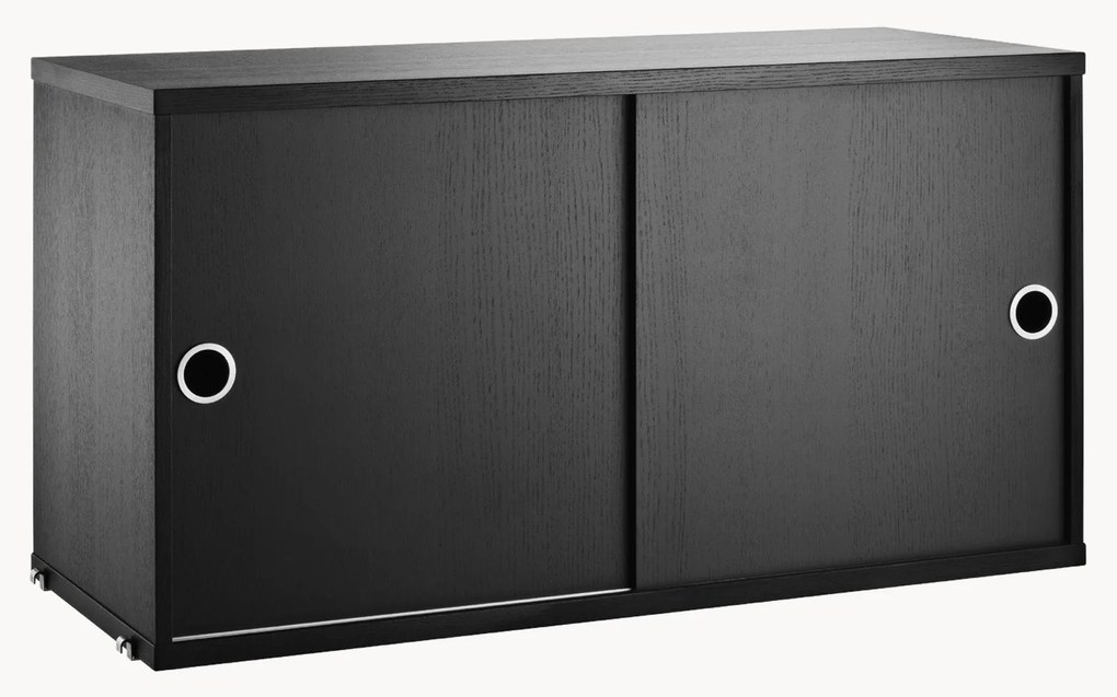 Skříňka pro modulární regálový systém's posuvnými dveřmi String System