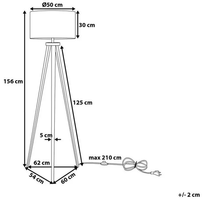 Stojací lampa 156 cm šedá STILETTO Beliani