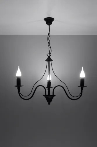 Lustr SOLLUX Minerwa 3 E14 3x40W bez zdroje SL.0217 černá