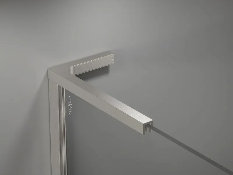 Mexen, Mexen Kioto-X L sprchová stěna 80 x 200 cm, průhledná 10 mm, broušený nikl - 800-080-107-97-00-X