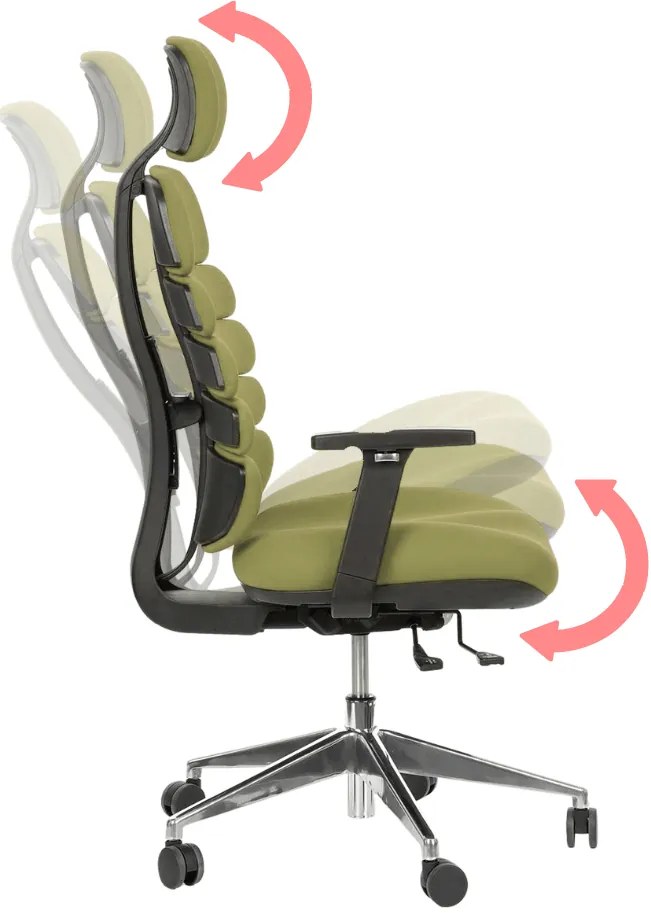 MERCURY Ergonomická kancelářská židle WORKEASE - zelená látka