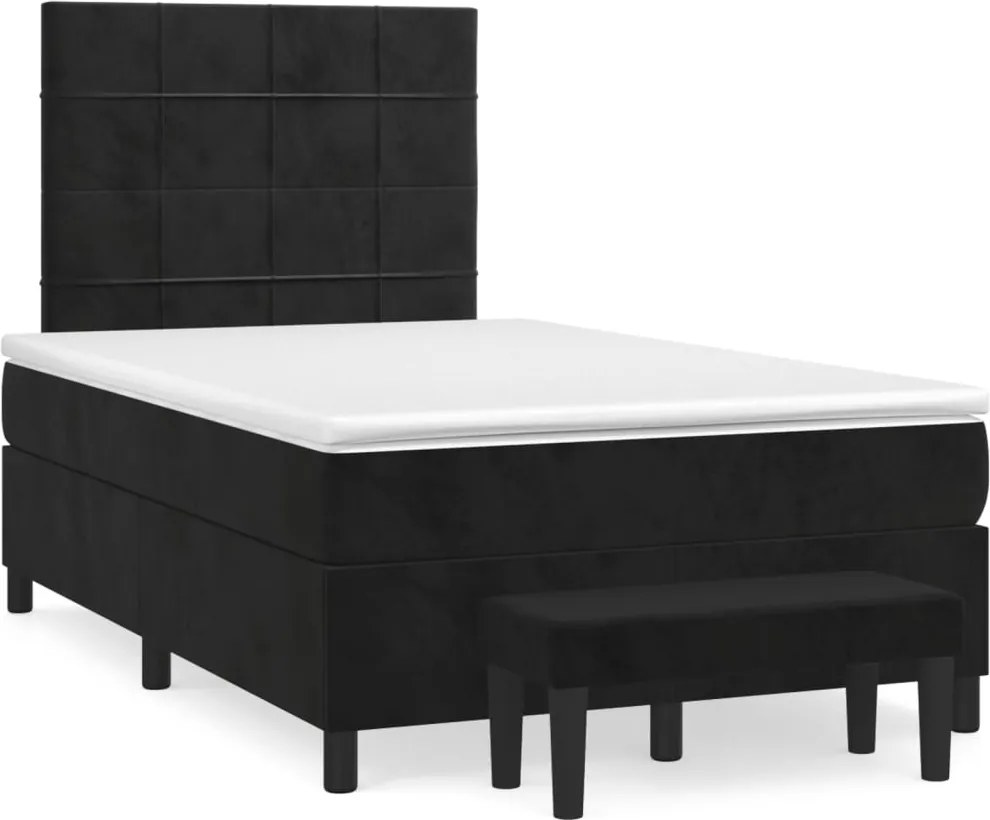 Box spring postel s matrací černá 120 x 200 cm samet 3137835