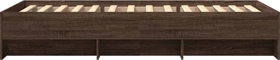 Rám postele bez matrace hnědý dub 90 x 200 cm kompozitní dřevo 3295680