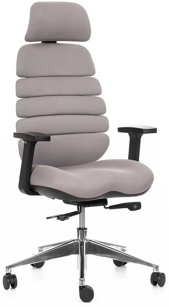 MERCURY Ergonomická kancelářská židle WORKEASE - šedá látka