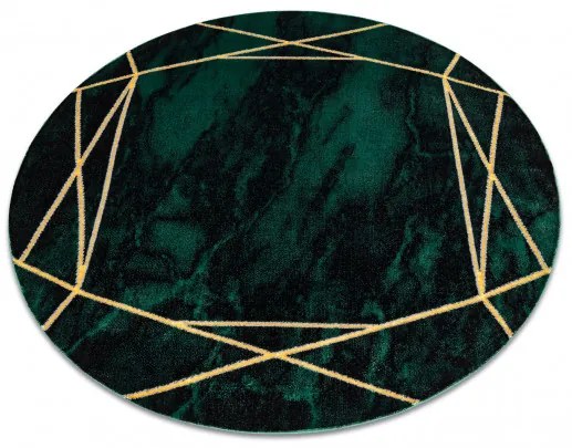 Dywany Łuszczów, Kusový koberec Emerald 1022 green and gold kruh, 160x160 (průměr) kruh, zelená, ložnice
