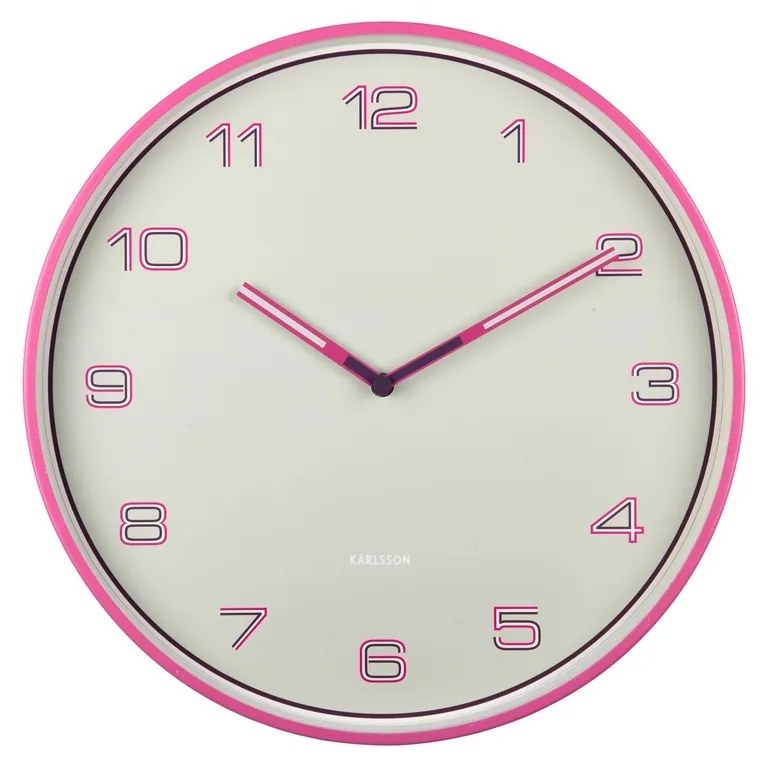 Karlsson 6013BP designové nástěnné hodiny růžová, pr.  40 cm
