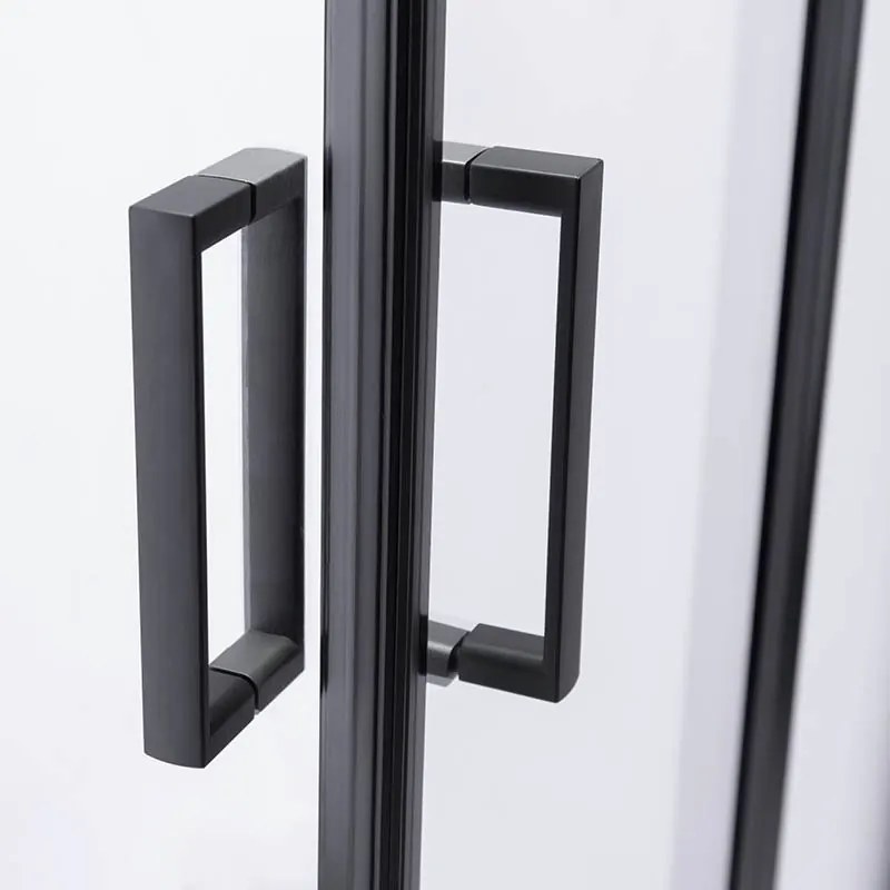BPS-koupelny Čtvercový sprchový kout HYD-SK30B 90x90 černá/transparent + vanička HYD-SSV-SXL02B bílá