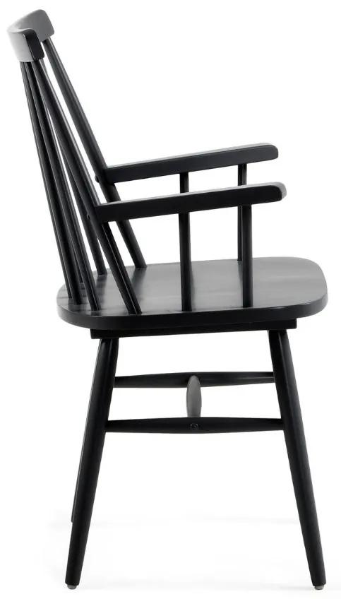 OnaDnes -20% Černá dřevěná jídelní židle Kave Home Tressia s područkami