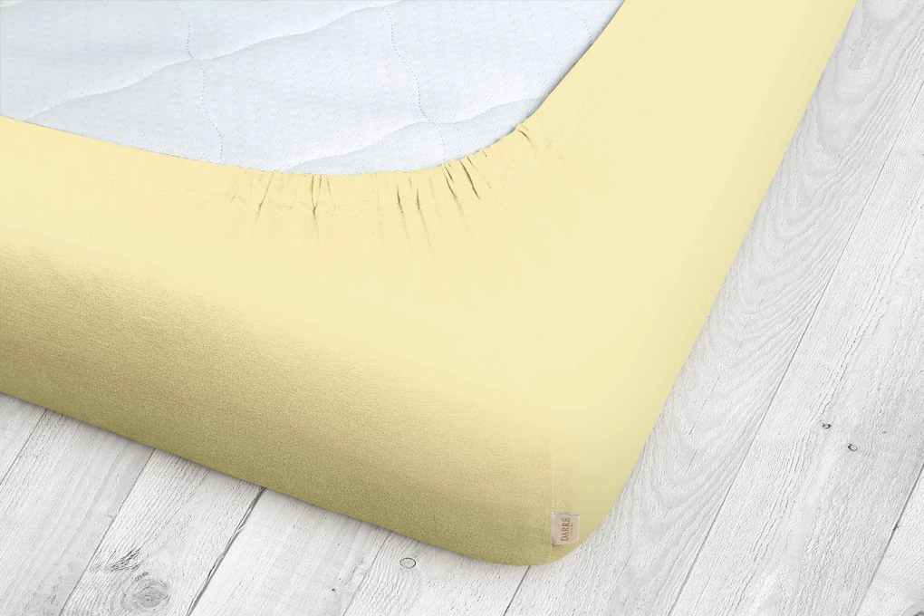 Jersey prostěradlo světle žluté na výšku matrace do 20 cm Velikost: 140 x 200