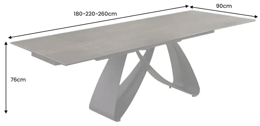 Massive home | Rozkládací keramický jídelní stůl Infinity 180-220-260cm rezavý mramor