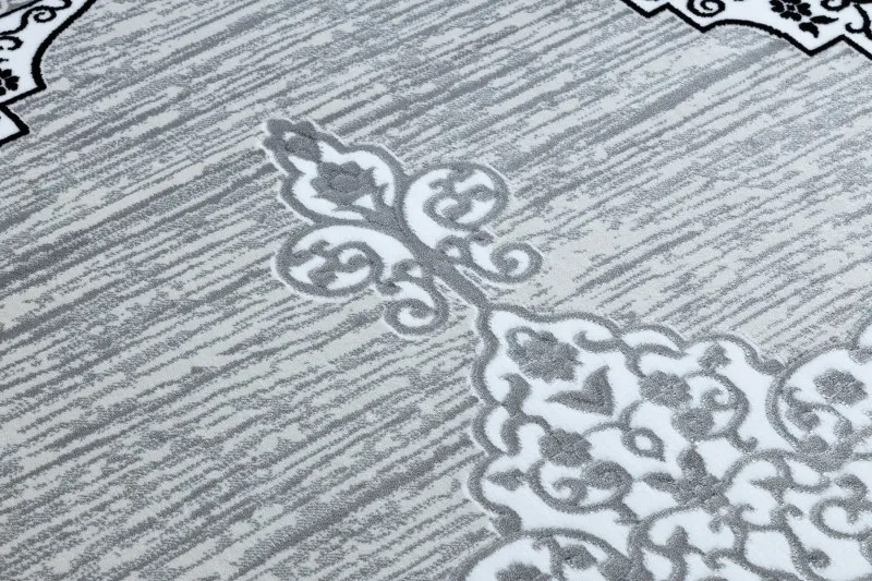 Dywany Łuszczów, AKCE: 80x150 cm Kusový koberec Gloss 8490 52 Ornament ivory/grey, šedá, chodba / předsíň