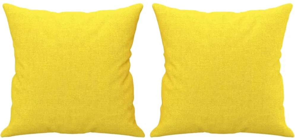 2místná pohovka s polštáři světle žlutá 140 cm textil 3200914