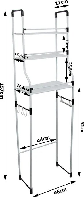Verk Group Polička nad toaletním stolkem koupelnová skříňka 3 policový organizér